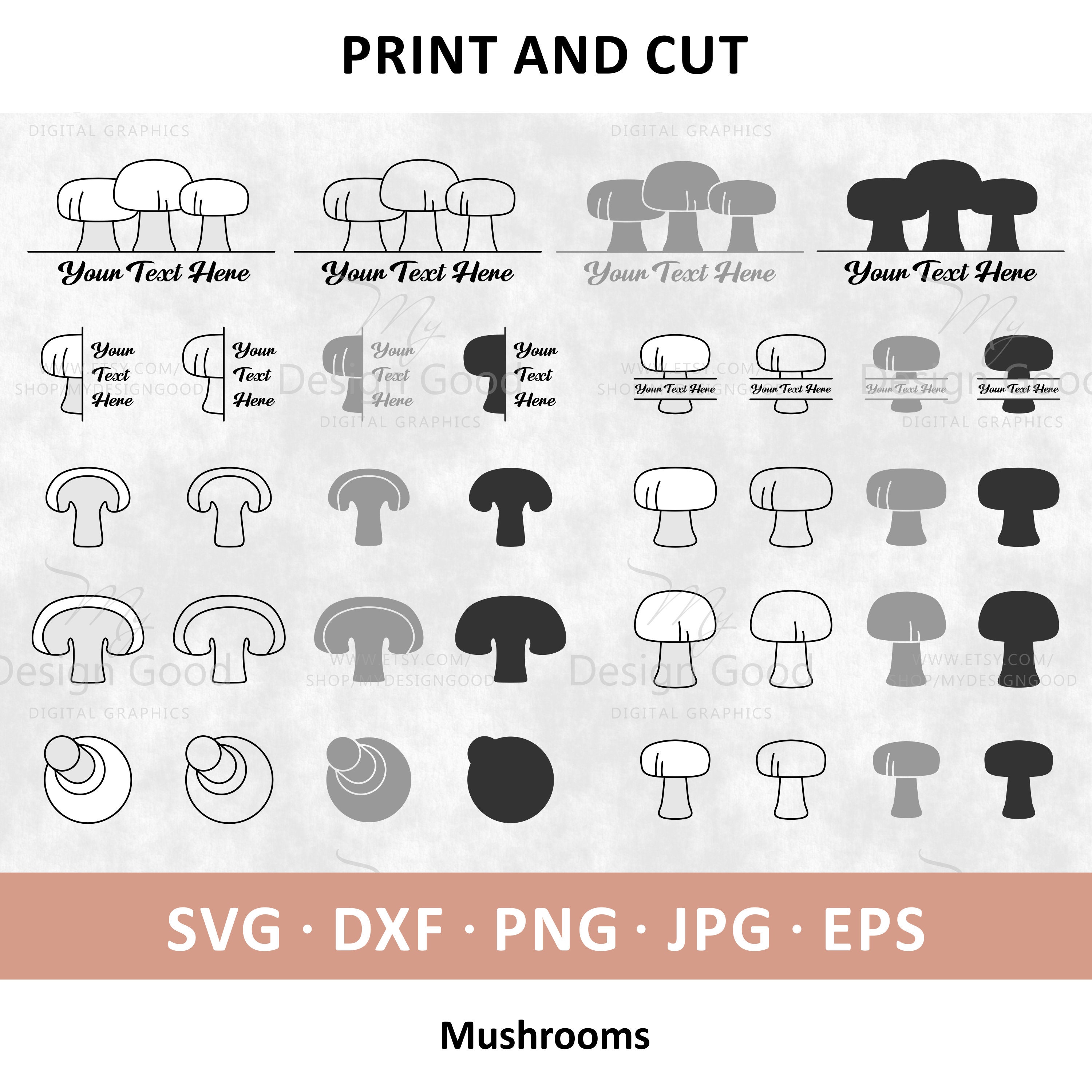 Mushrooms Svg, Bundle Svg, Mushroom Monogram Svg, Fungus Svg, Mushroom ...