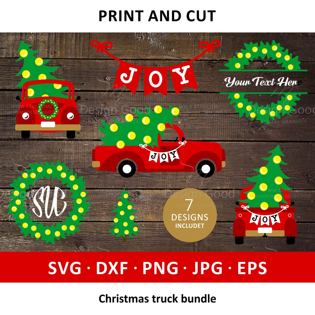 Christmas Truck Svg, Truck With Tree Svg, Car With Tree Svg, Christmas ...