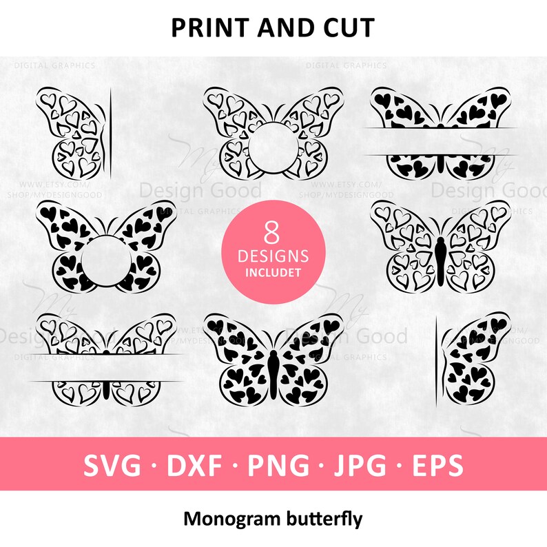 Butterfly Monogram SVG. Monogram Bundle Svg Butterfly With - Etsy