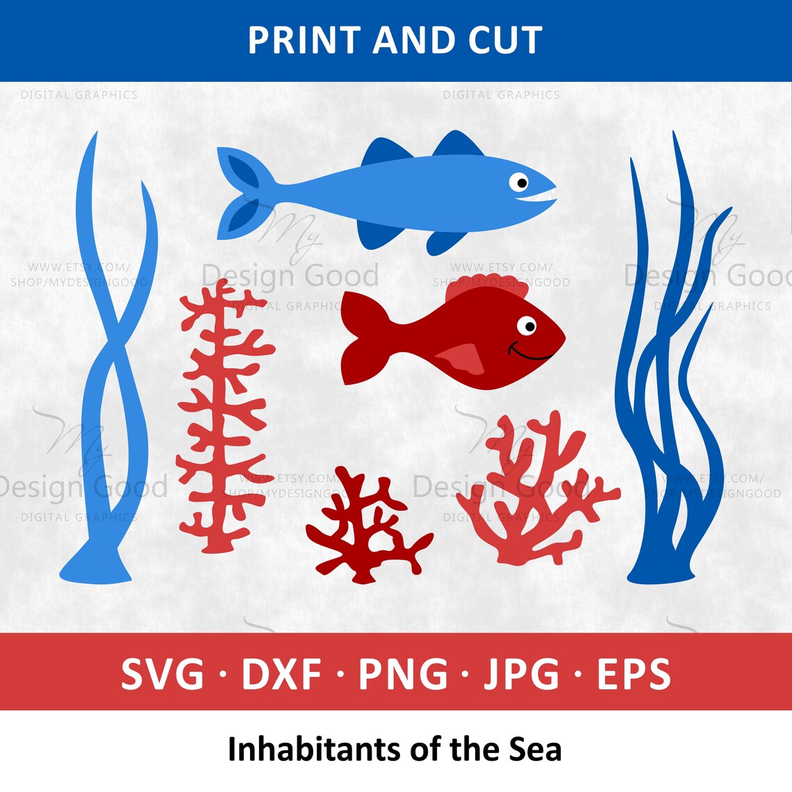 Fish SVG Coral Reef SVG Red Coral Algae Ocean of Life - Etsy
