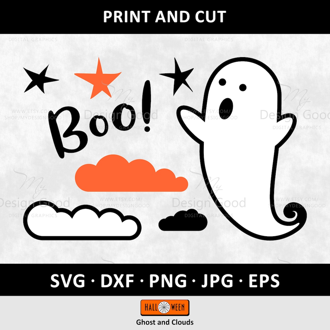 Svg fantôme, nuages svg, svg étoiles. Bouh svg. Joyeux Halloween 2020 ...