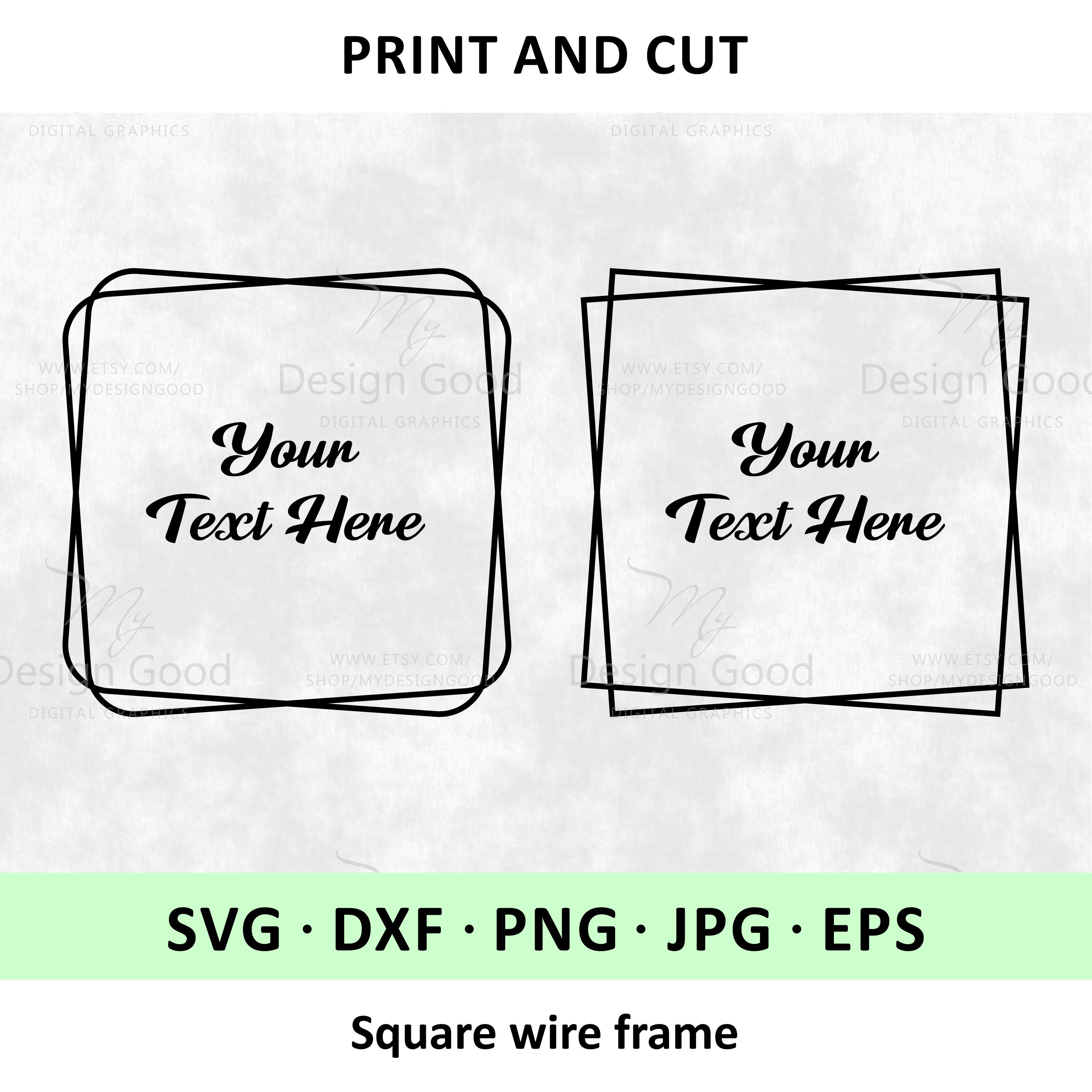 Square Monogram SVG Square Wire Frames Bundle. Design for - Etsy