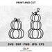 Three Pumpkins SVG, Stacked Pumpkins Svg. Autumn Holiday Decor, Clipart ...