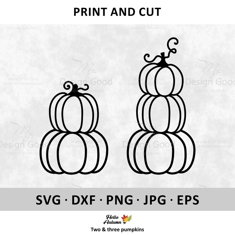 Three Pumpkins SVG Stacked Pumpkins Svg. Autumn Holiday - Etsy