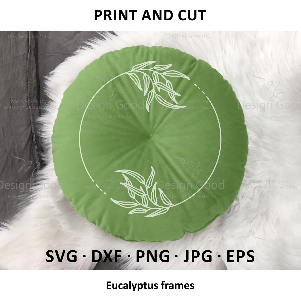 Eucalyptus Frames Svg Circle Floral Svg Wedding Wreath Svg | Etsy