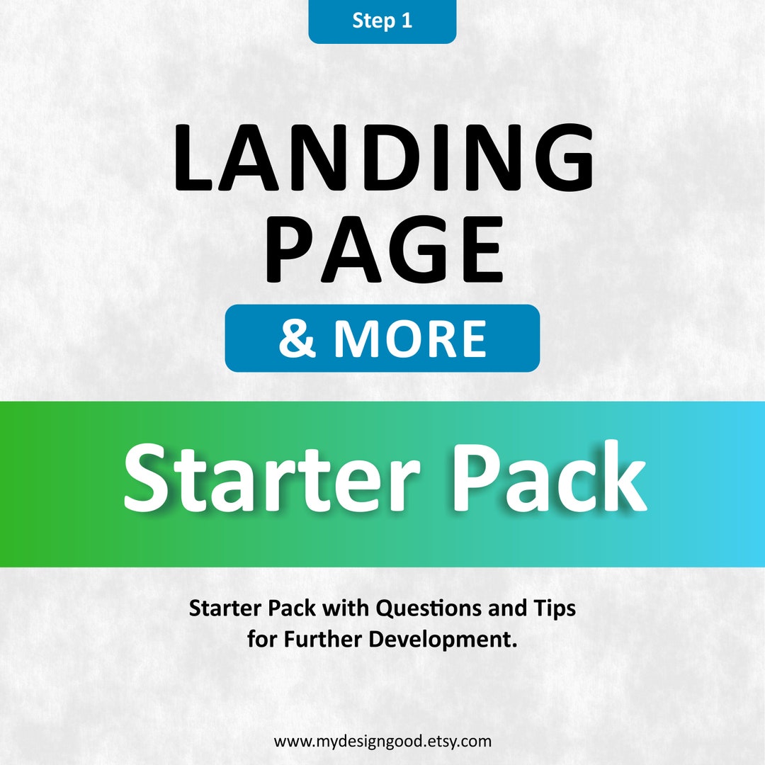 Starter Pack - Landing Page. With Questions and Tips for Further ...