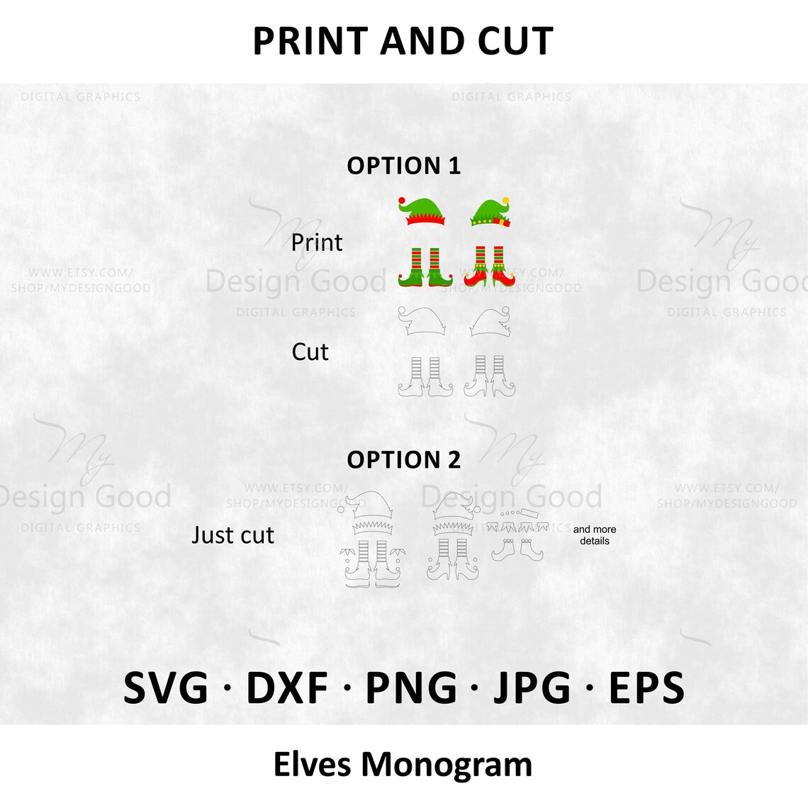 Elf SVG PNG EPS. Boy & Girl Elves Monogram Svg. Elf Hat Design | Etsy