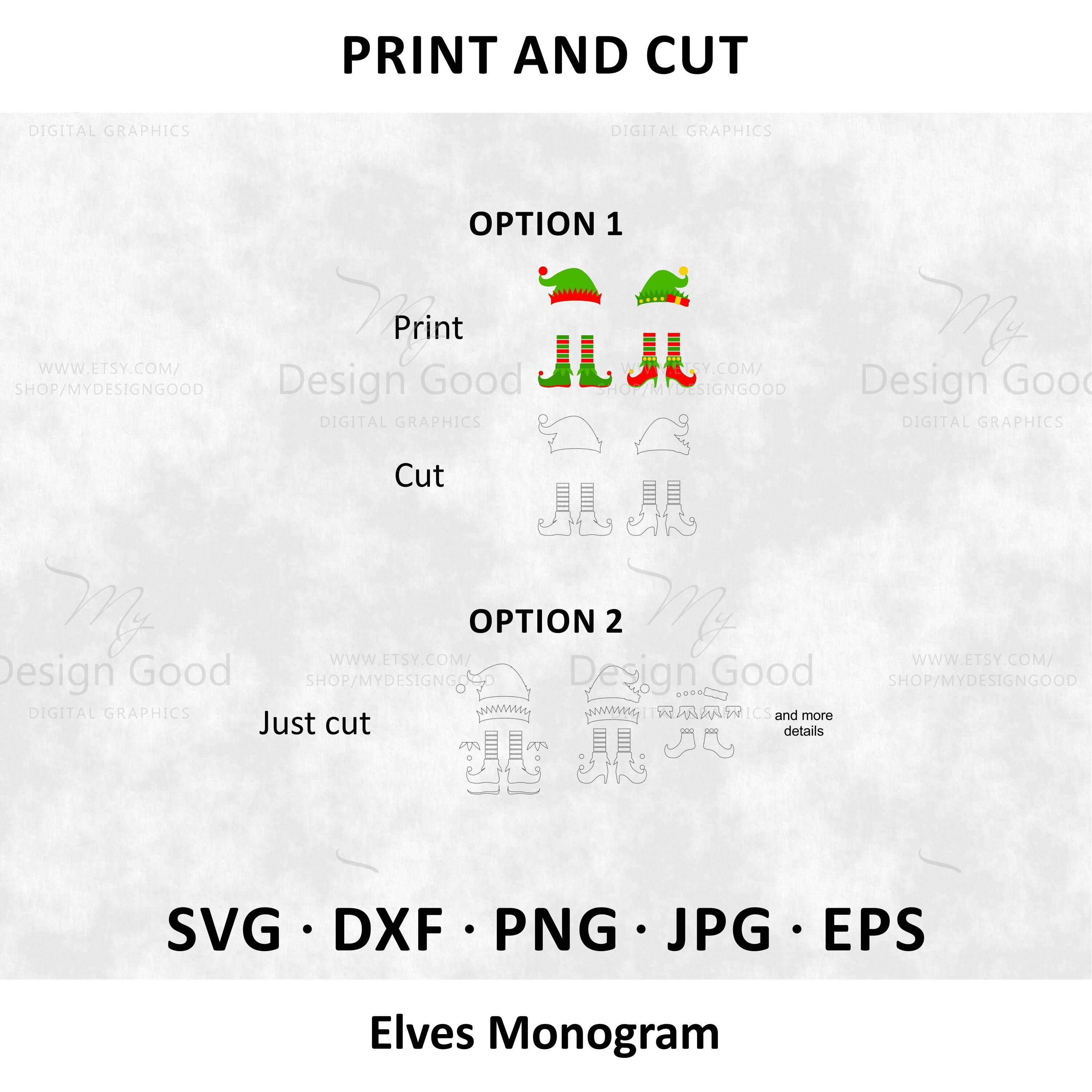 Elf SVG PNG EPS. Boy & Girl Elves Monogram Svg. Elf Hat Design | Etsy