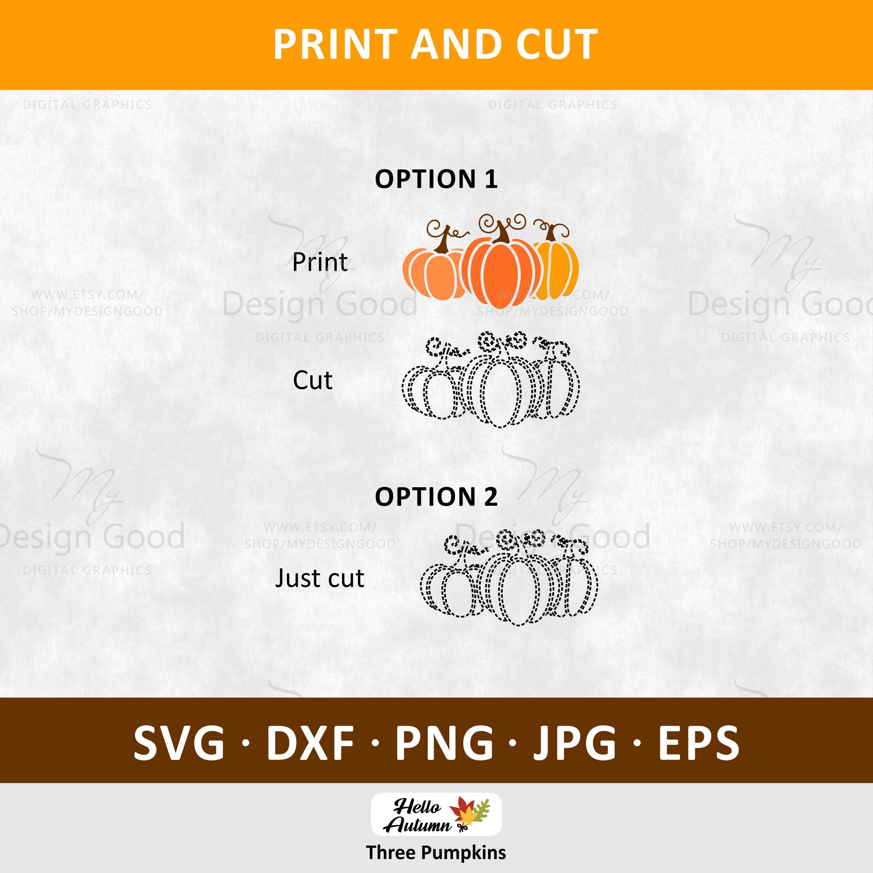 Three Pumpkins SVG, Pumpkins Clipart. Autumn Holiday Decor, Orange ...