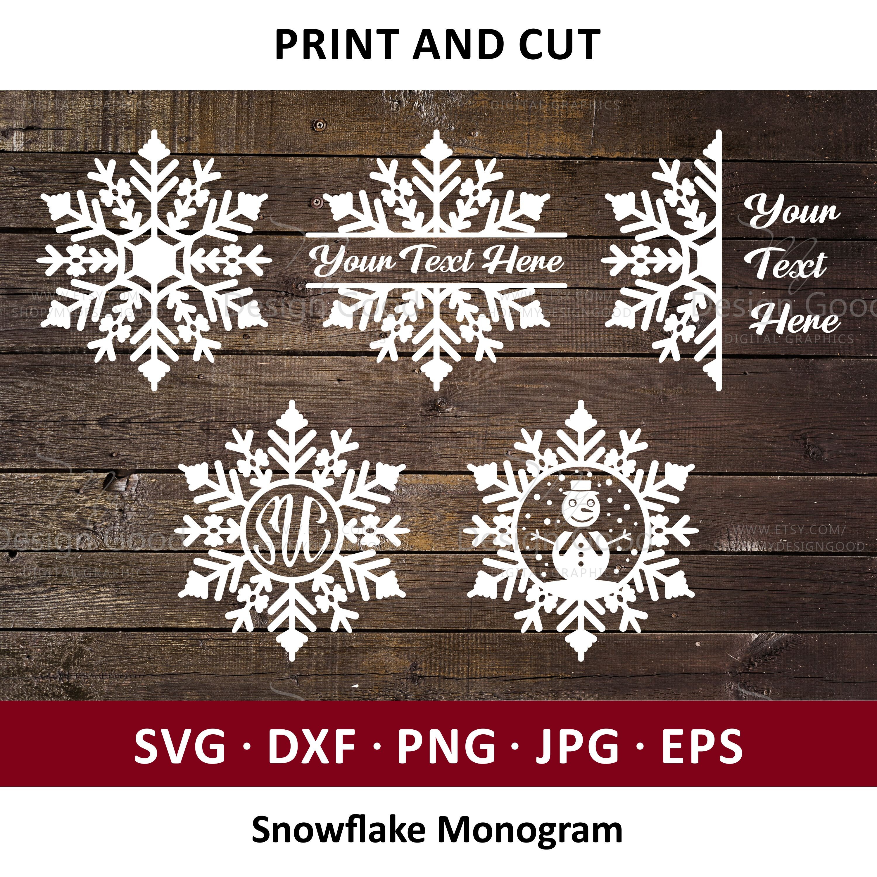 Snowflake Monogram SVG Christmas Snowflake Snowman Svg Png. - Etsy