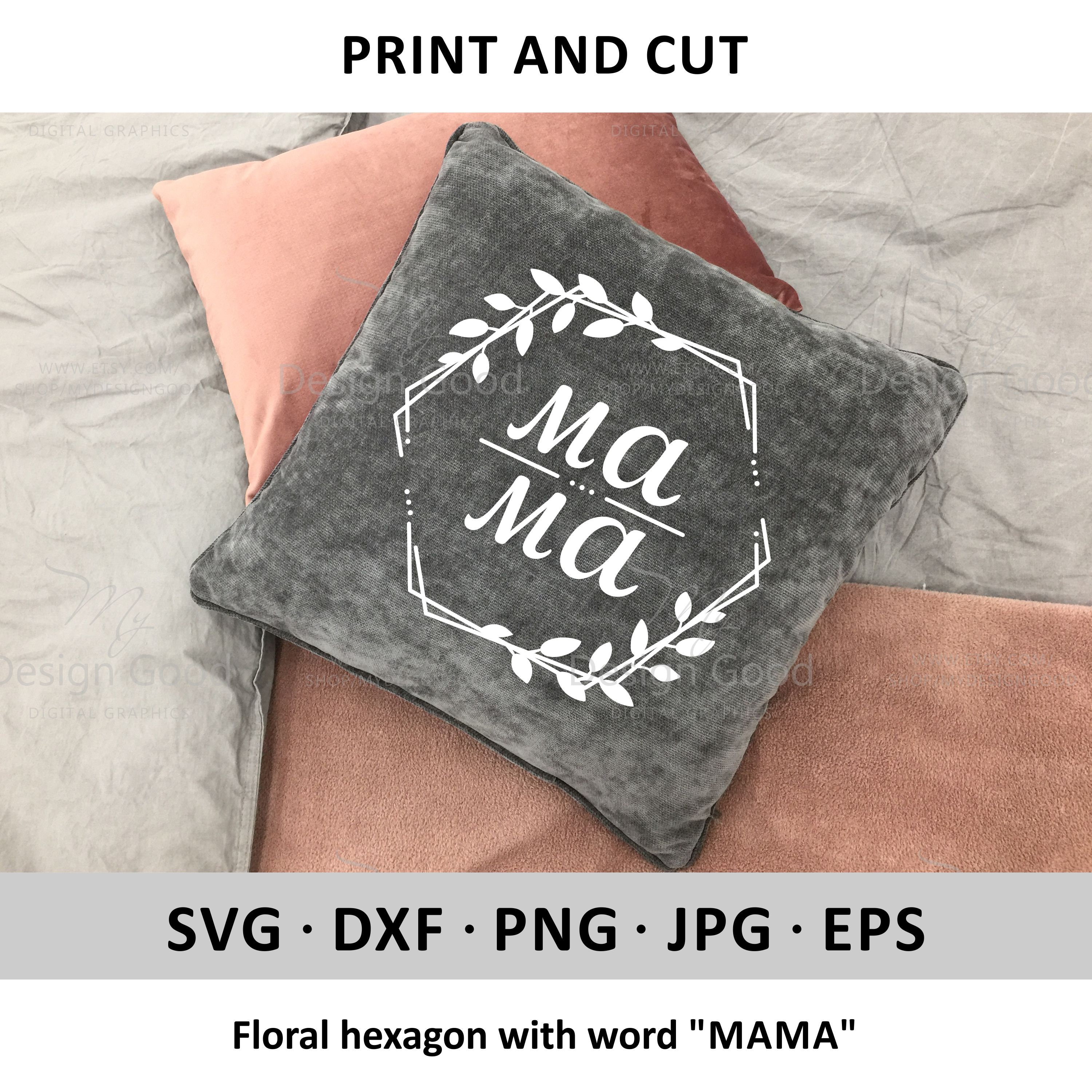 Mama Floral Hexagon Svg. Mom Laurel Frame Svg. Mama Monogram - Etsy