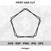 Pentagon SVG, Pentagon Monogram Svg, Wire Frame Svg. Cute Black Design ...