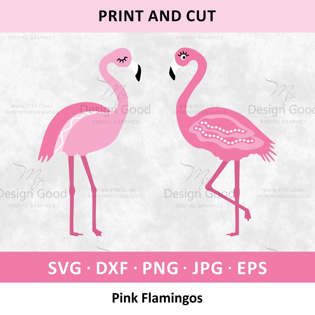 Flamingo SVG Cut File & Clipart, Silhouette Beautiful Pink Flamingo ...