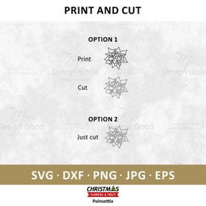 Christmas Flower Svg, Poinsettia SVG. Clipart Winter Flowers. One Color ...