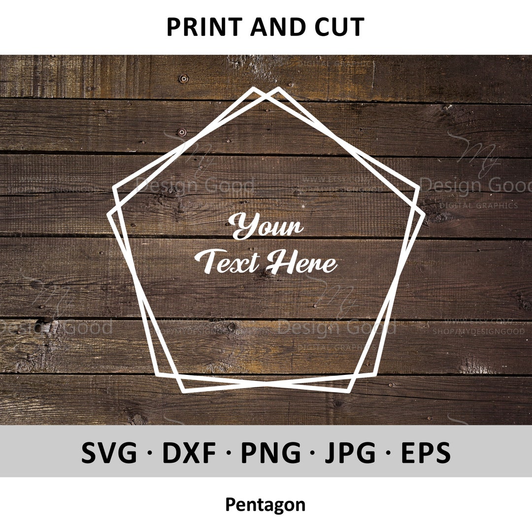 Pentagon SVG, Pentagon Monogram Svg, Wire Frame Svg. Cute Black Design ...