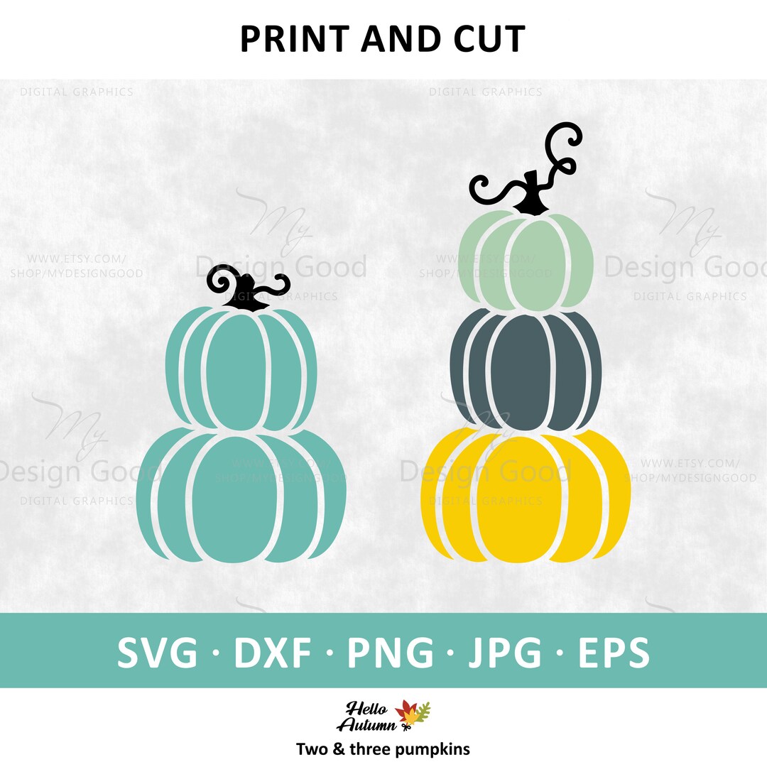 Three Pumpkins SVG, Stacked Pumpkins Svg. Autumn Holiday Decor, Clipart ...