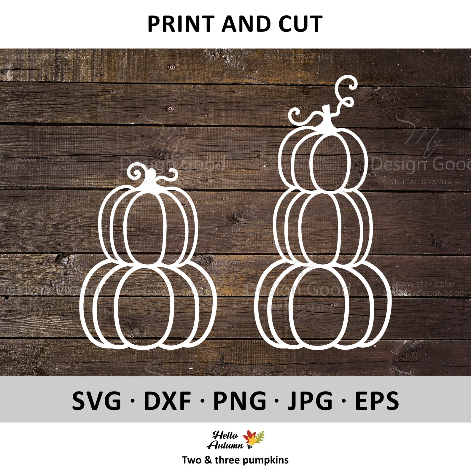 Three Pumpkins SVG Stacked Pumpkins Svg. Autumn Holiday | Etsy