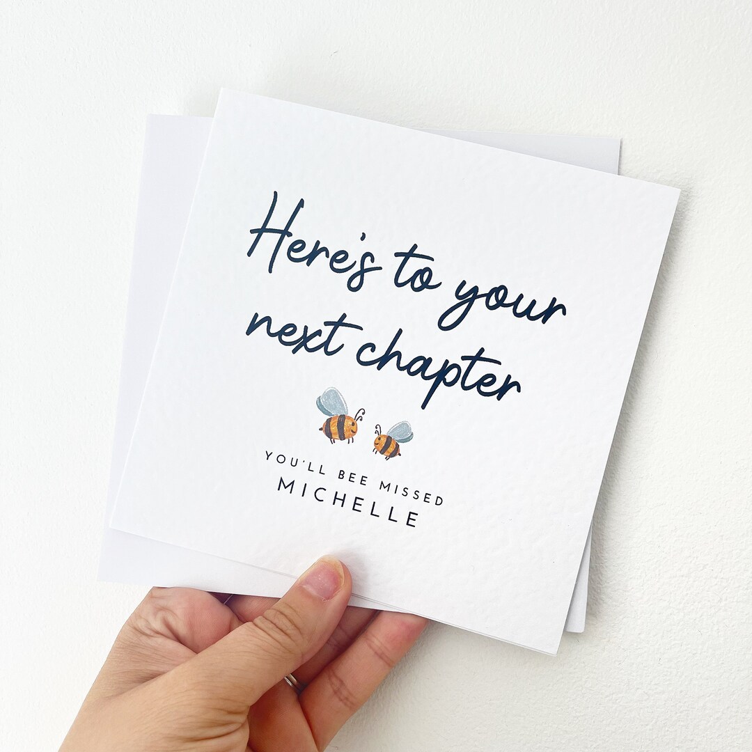 Personalised Leaving Card Bumble Bee You'll Bee Missed Card New Chapter ...