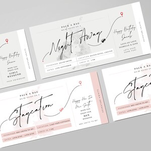 Personalised Night Away/staycation Ticket Birthday Event - Etsy UK
