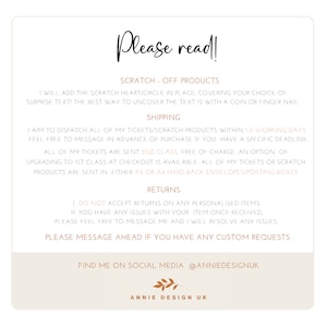 Personalised Scratch off Ticket Birthday, Christmas, Anniversary ...