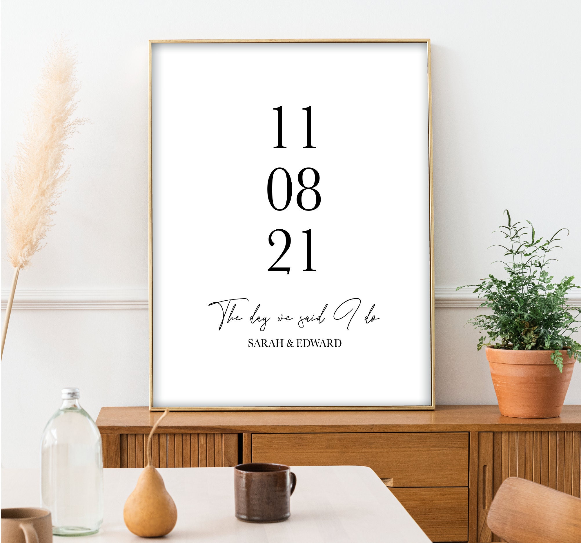 Personalised Couple Print | Custom Date Print | the Day We Said I Do ...
