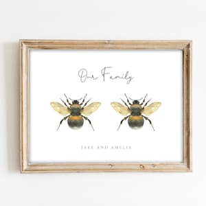 Personalised Bumble Bee Family Print | Our Family Print | Wall Decor ...