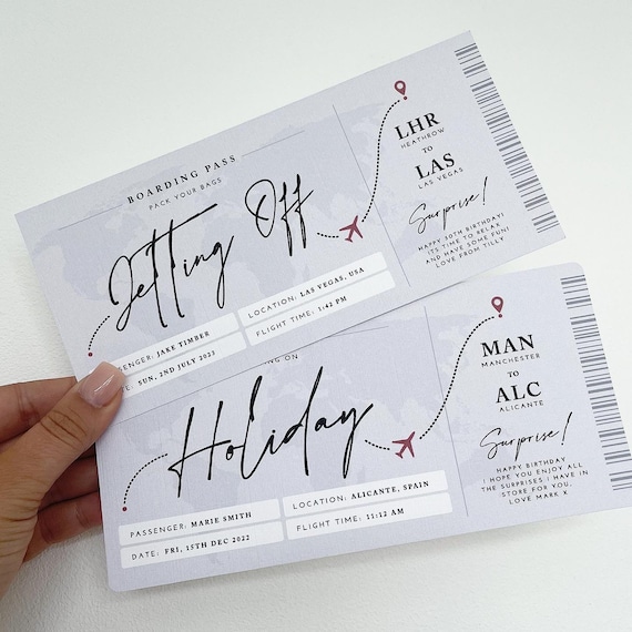 Personalised Surprise Boarding Pass Surprise Holiday - Etsy