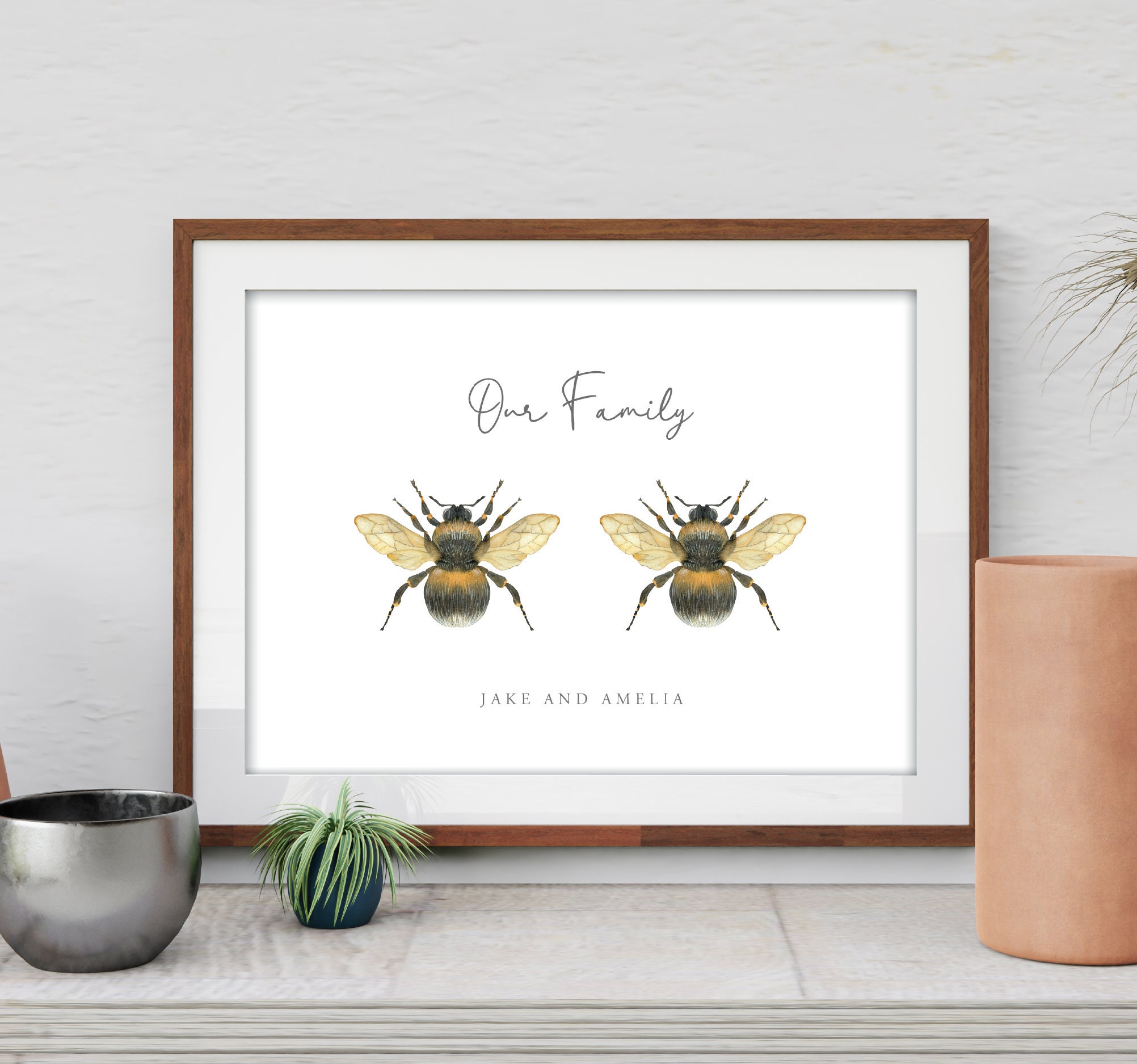 Personalised Bumble Bee Family Print Our Family Print Wall - Etsy UK