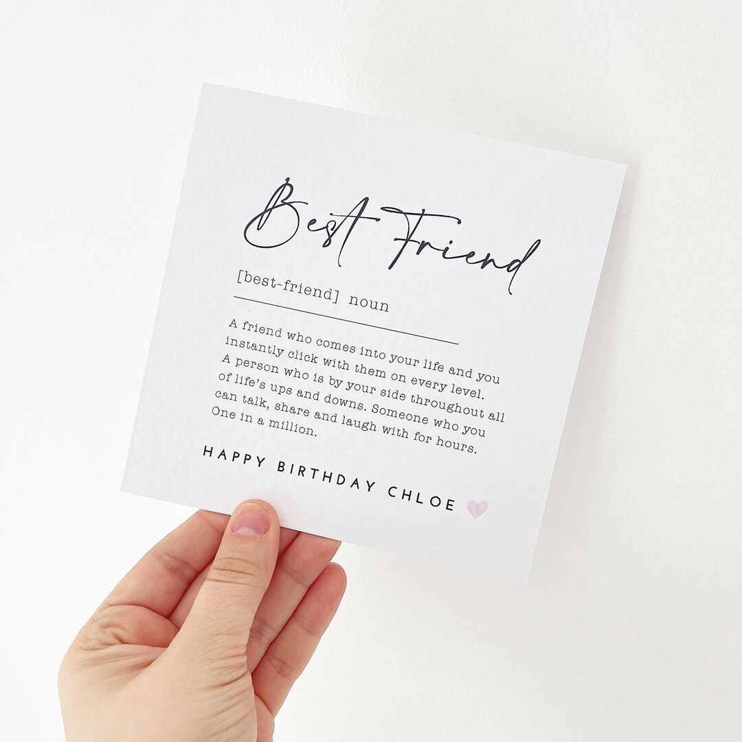 Bestie Definition Birthday Card Personalised Sister Bestie Best Friend ...