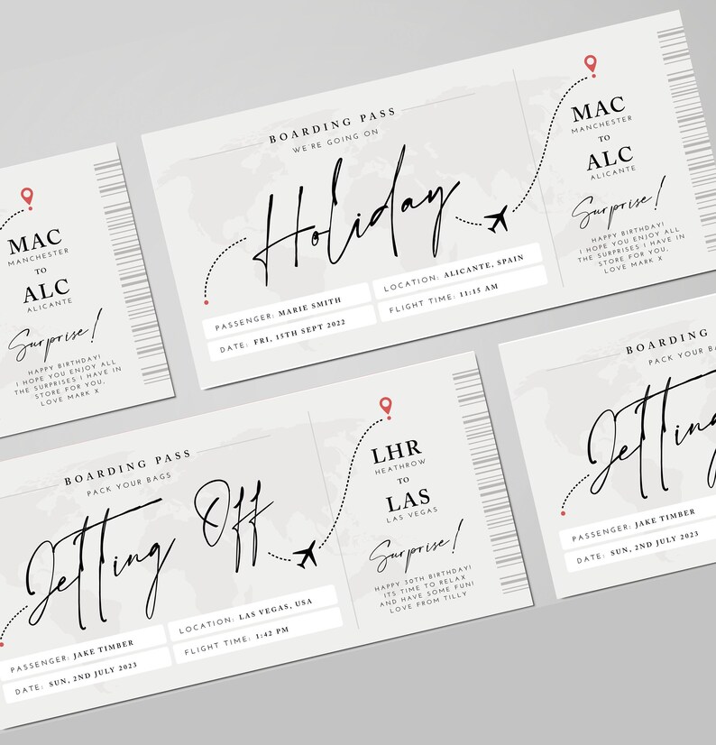 Personalised Surprise Boarding Pass Surprise Holiday - Etsy