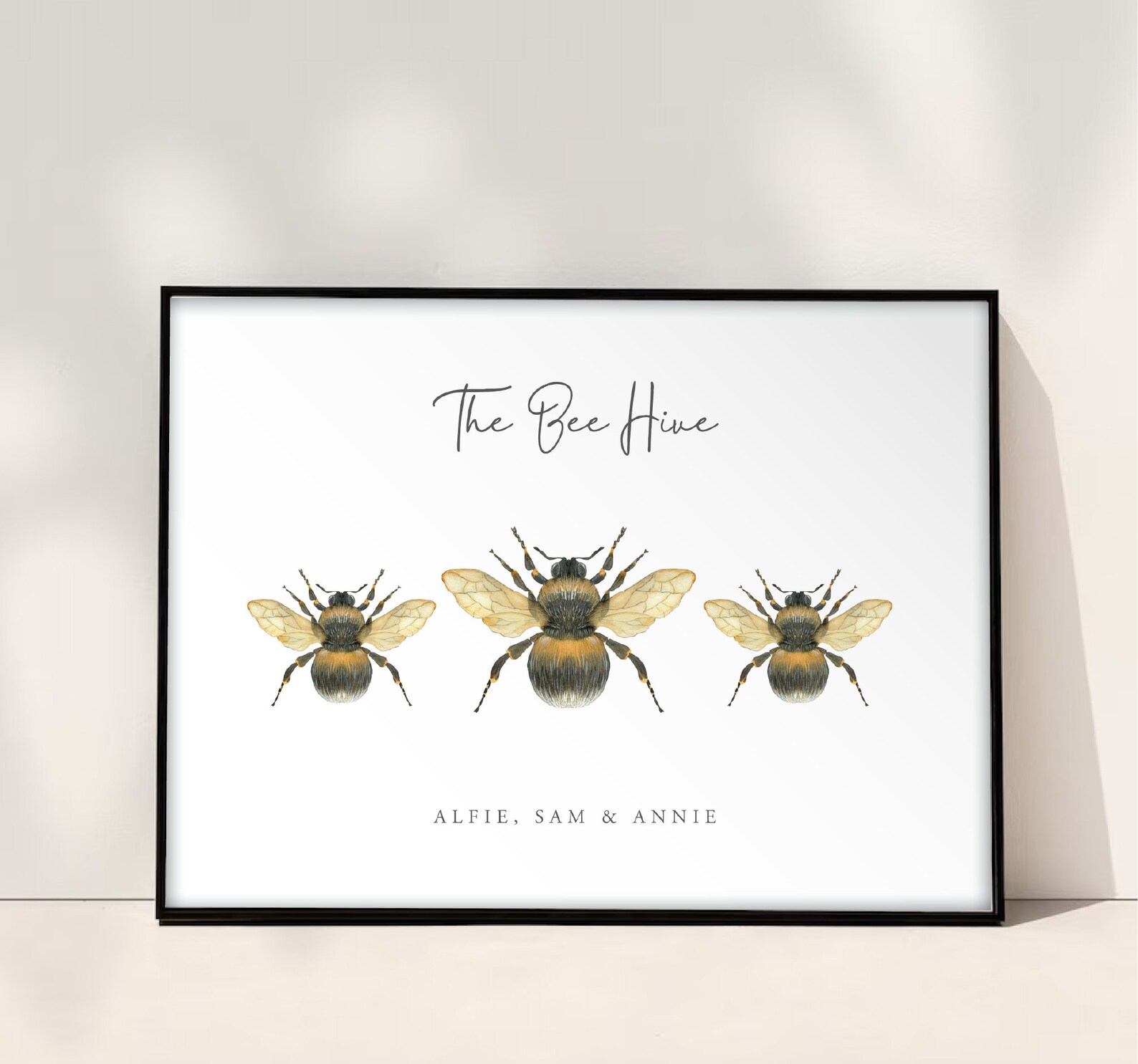 Personalised Bumble Bee Family Print Our Family Print Wall Decor Print ...