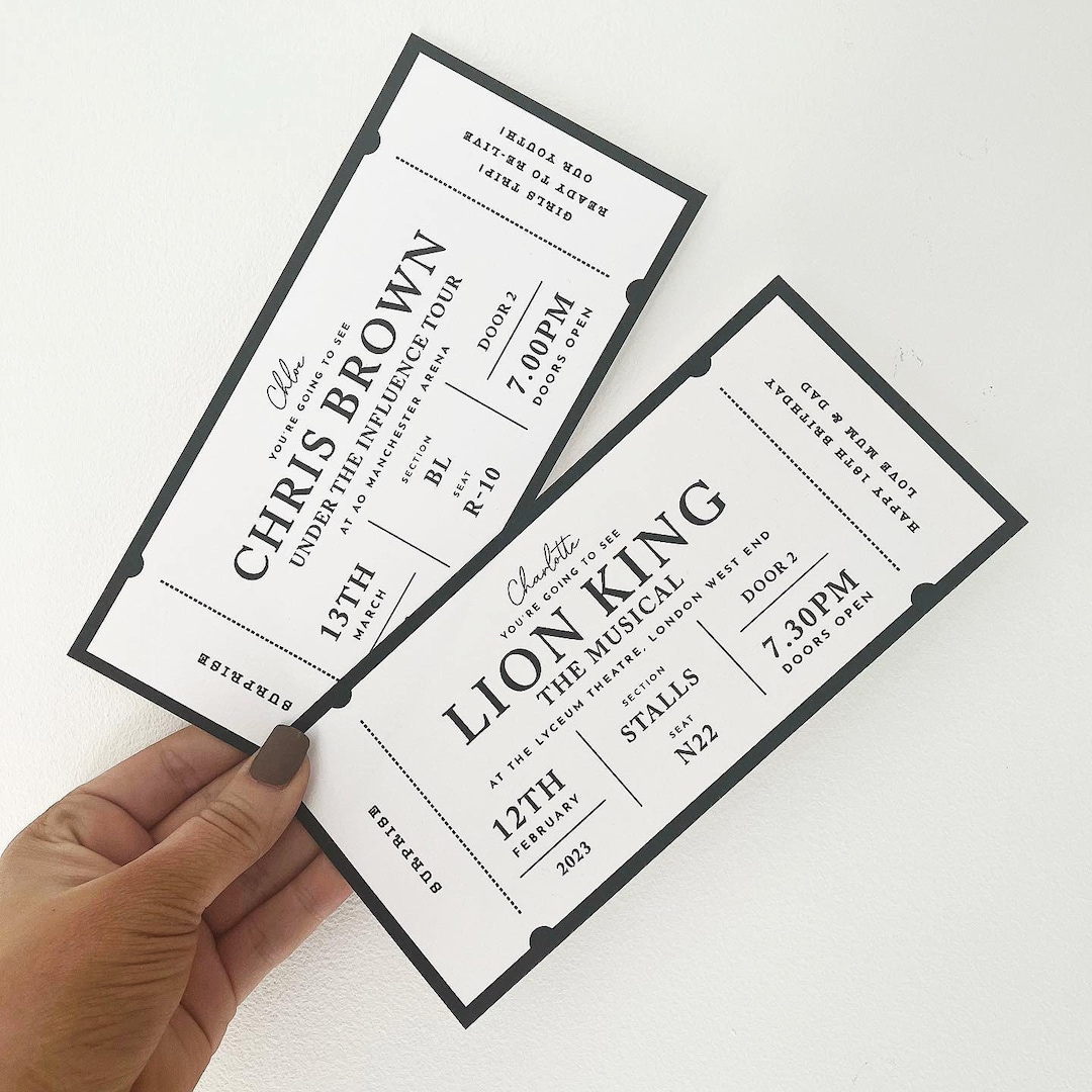 Personalised Concert Ticket: Surprise Event Reveal, Theatre, Show, Trip ...