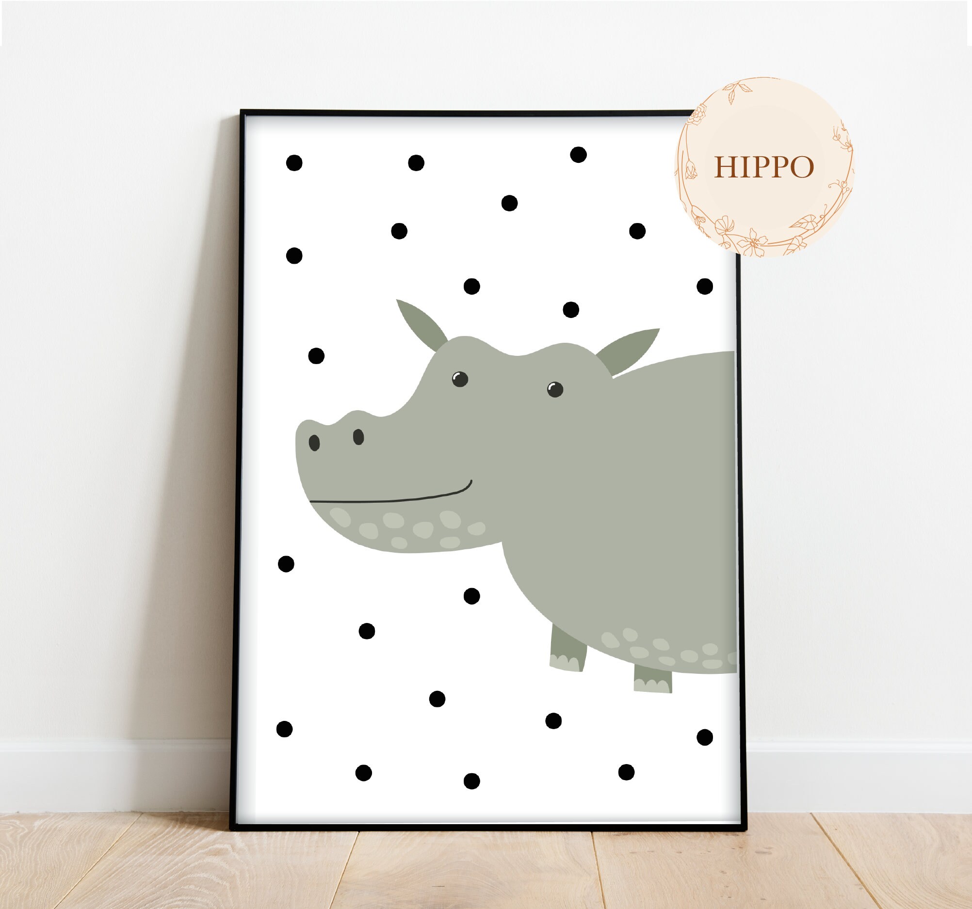 Set of 3 Personalised Polka dot Animal Prints Nursery Gift | Etsy