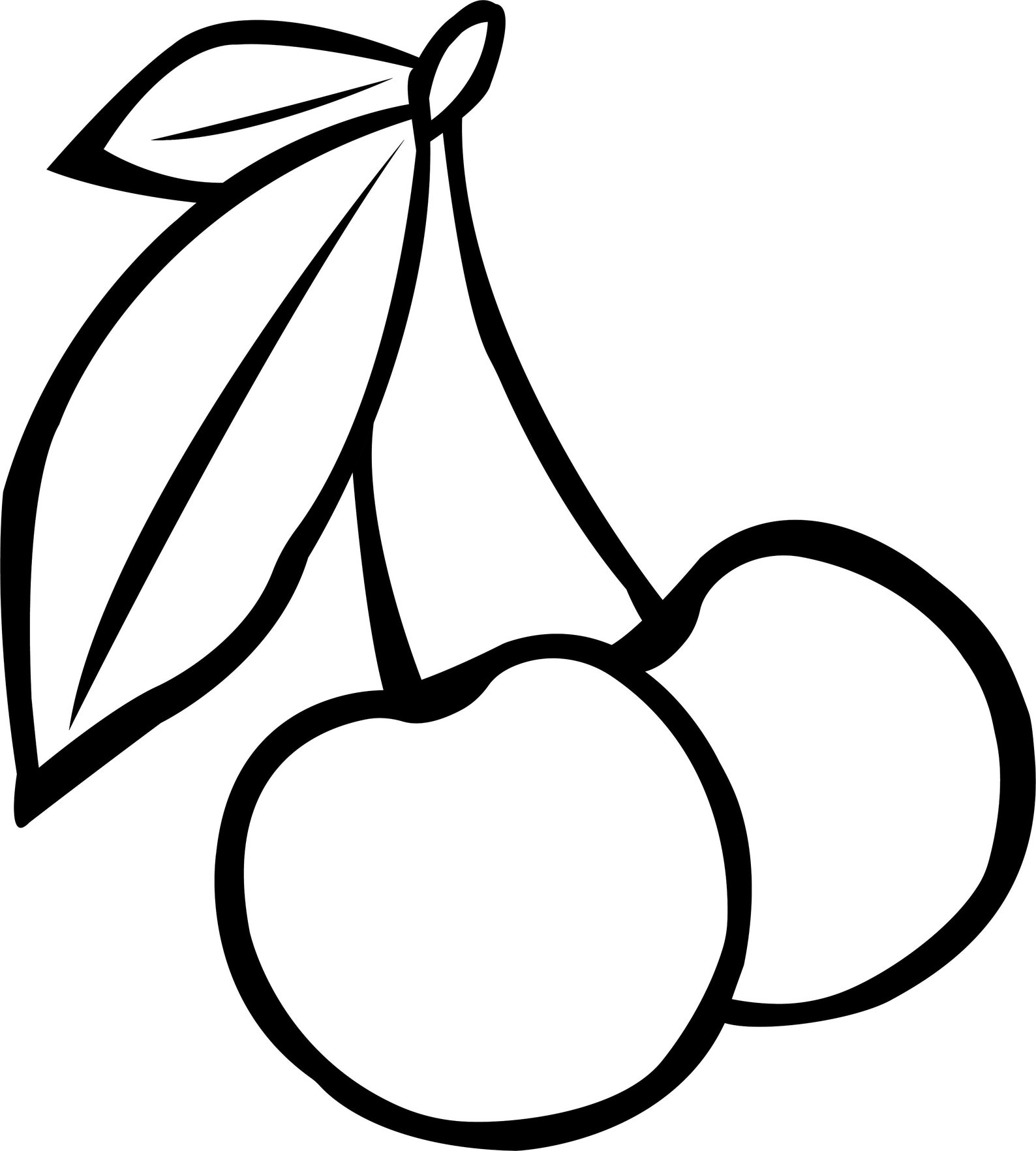 Kirsche Vektor Kirsche Silhouette Kirsche Umriss | Etsy