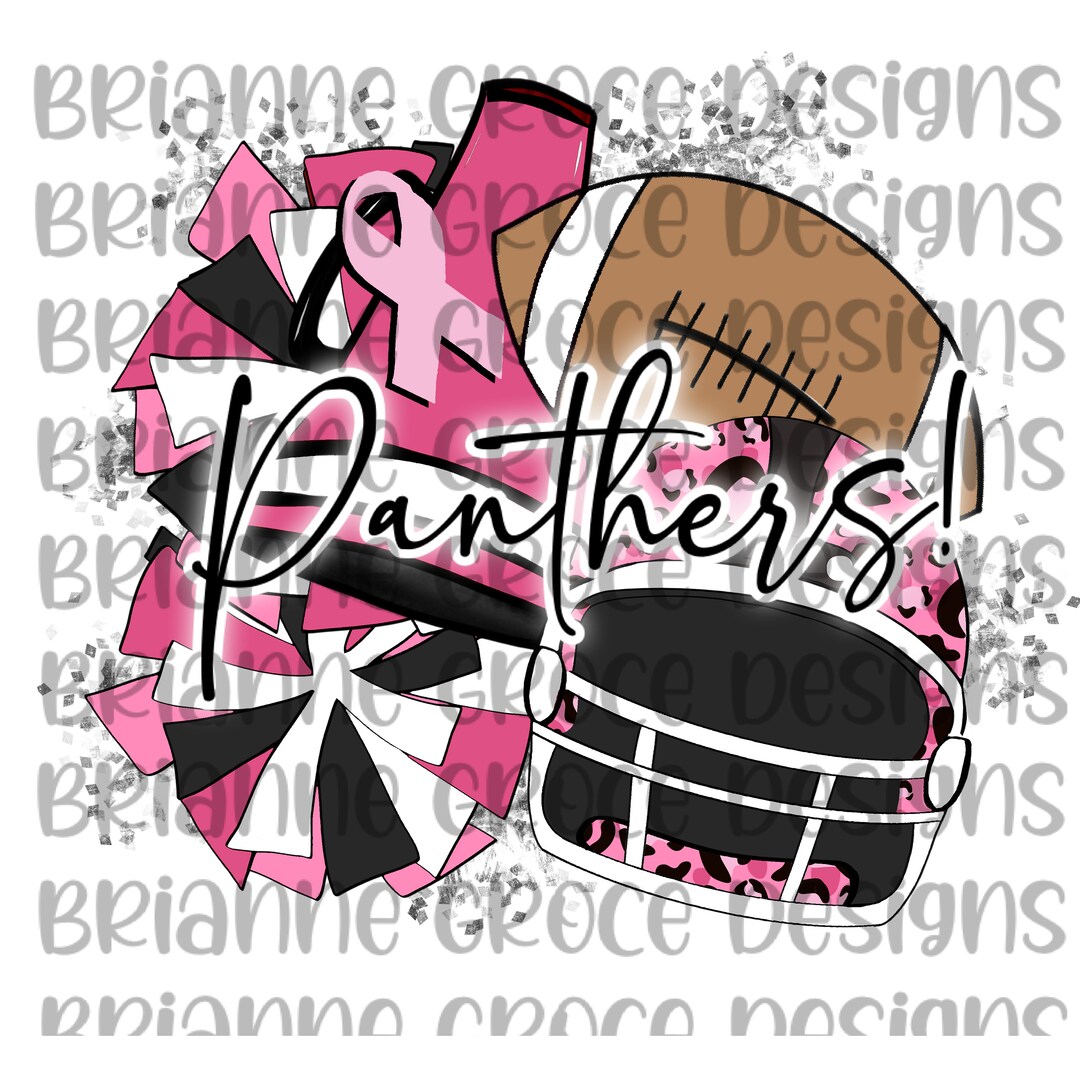 Panthers Pink Out Breast Cancer Awareness Football Leopard Digital ...