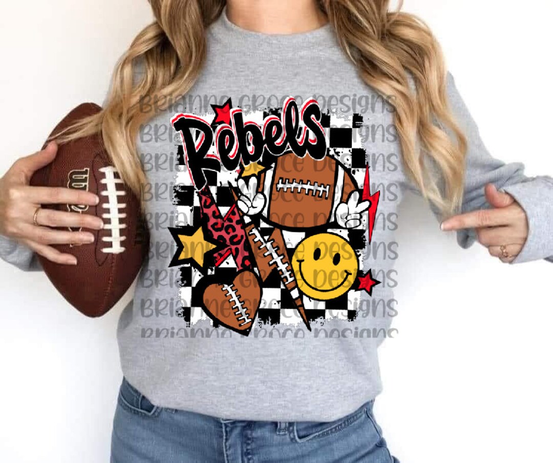 Rebels Retro Smiley Face Football Digital Design Download for ...