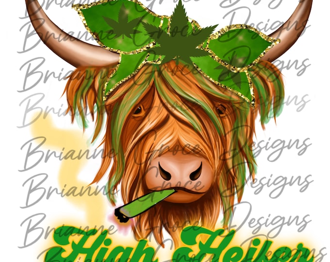 Highland Cow High Heifer Joint Smoker Marijuana Digital Design Download ...