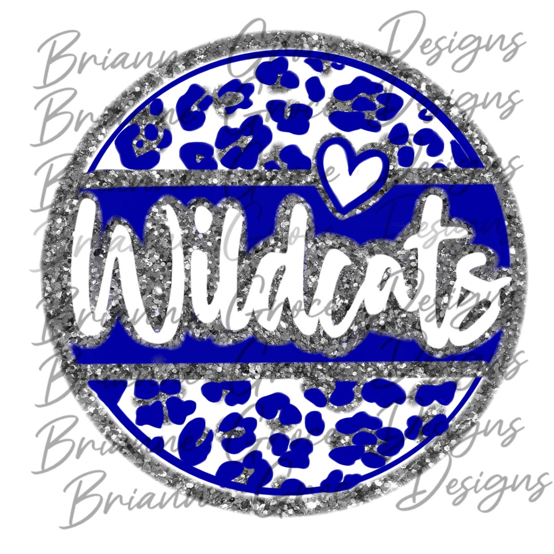Wildcats Glitter Leopard Blue Grey Digital Design Download for ...