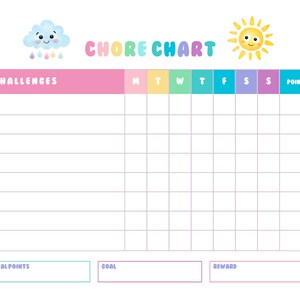 EDITABLE Rainbow Reward/ Chore Chart, Rainbow Behavior Chart, Pastel ...
