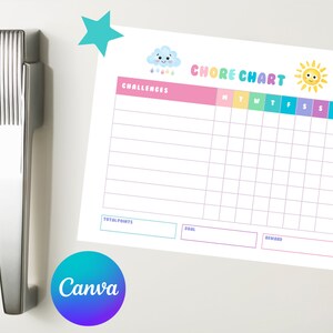 EDITABLE Rainbow Reward/ Chore Chart, Rainbow Behavior Chart, Pastel ...