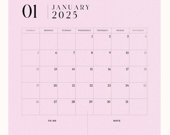 2025 Monthly Planner Printable, A4/a5/letter/half Size, Monthly ...