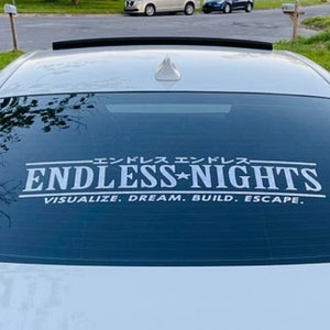Endless Nights JDM Decal Sticker Bumper sticker windshield | Etsy
