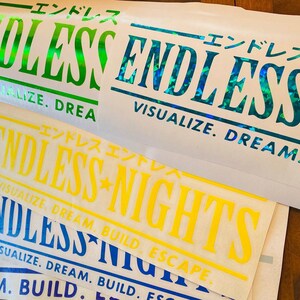 Endless Nights JDM Decal Sticker (bumper Sticker, Windshield Sticker ...