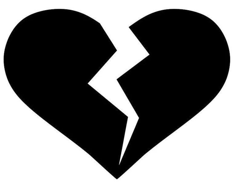 Broken Heart Decal Sticker Pack Choose Your Size Color & - Etsy