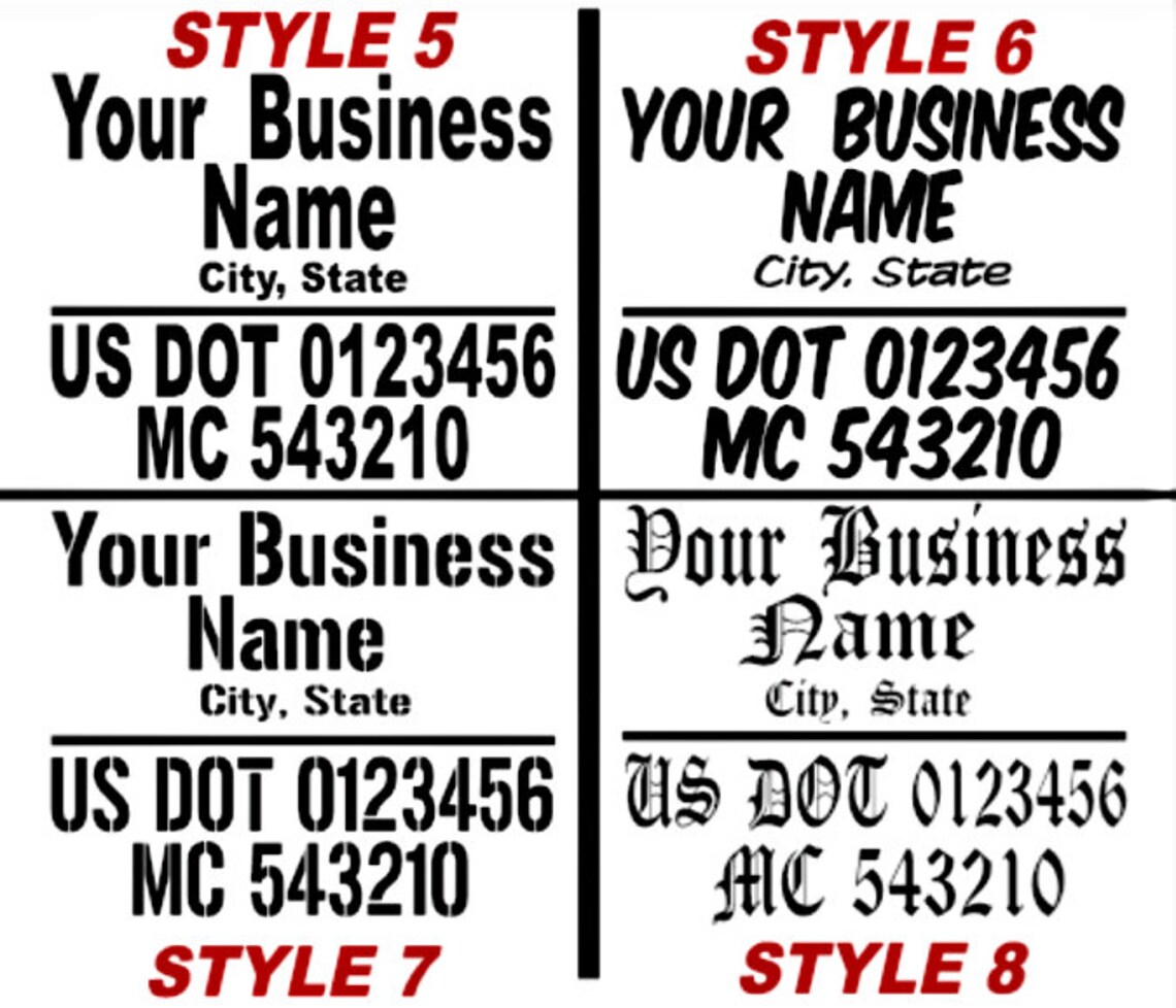 2 Custom Us Dot and Mc Number Decals Us Dot Trucking Decals - Etsy