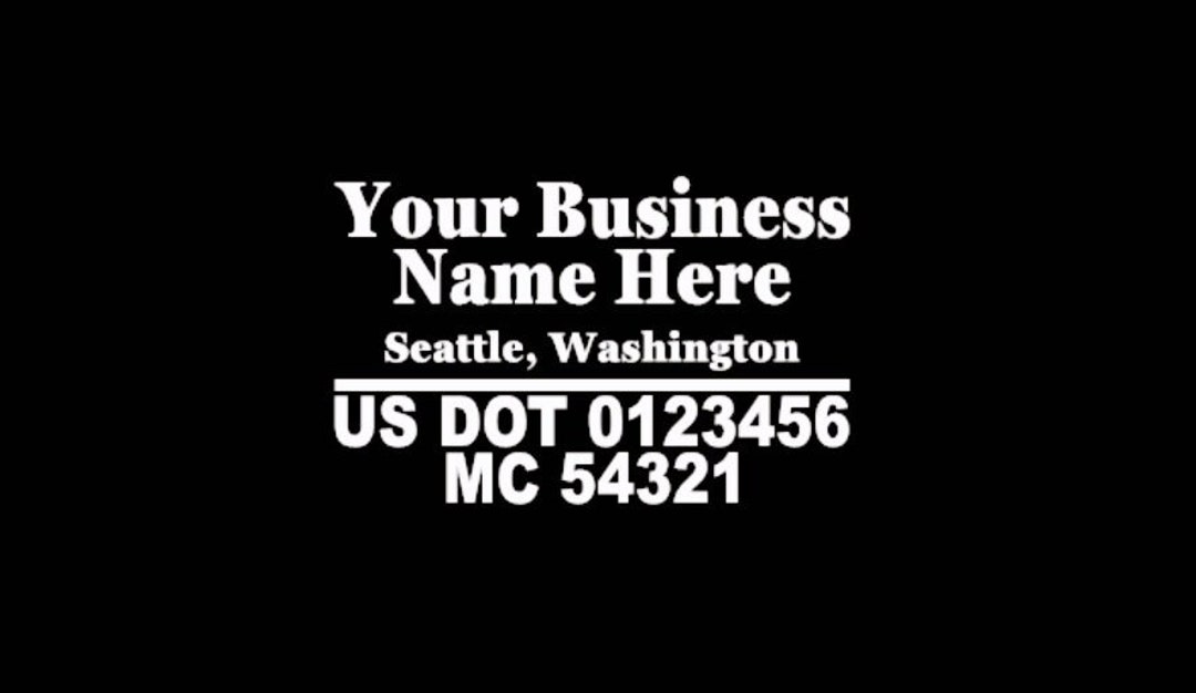 Custom US DOT Trucking Decal, Weatherproof Permanent Stickers - Etsy
