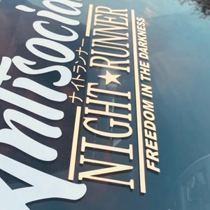 Night Runner Decal Sticker - Freedom in the Darkness (windshield ...