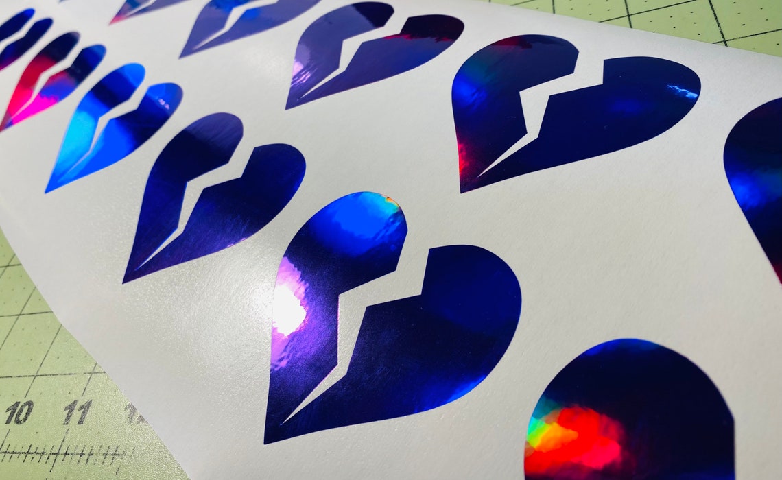 Broken Heart Decal Sticker Pack Choose your size color & | Etsy