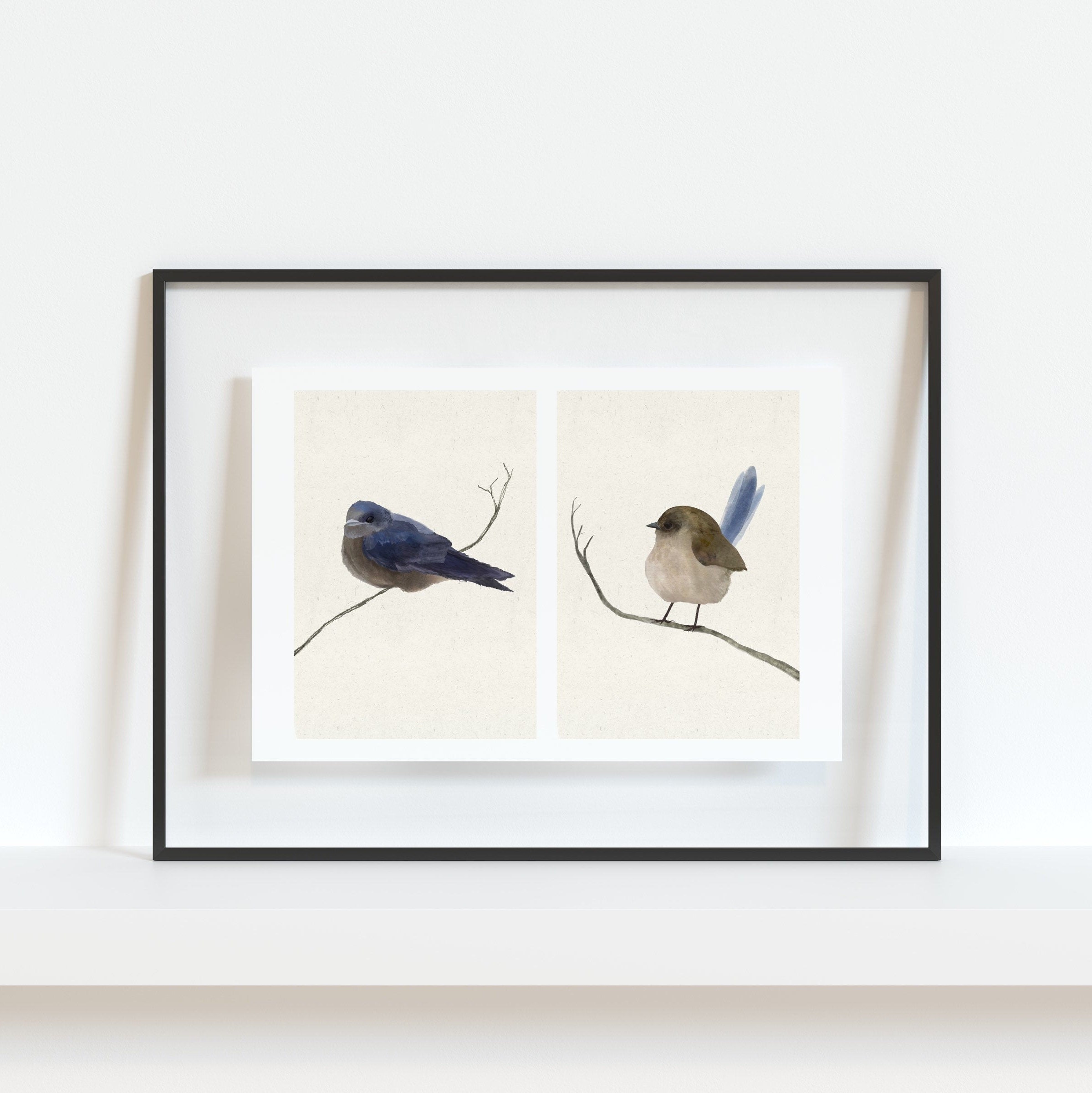 Purple Martin Botanical Oil Painting Digital Print | Printable Decor ...
