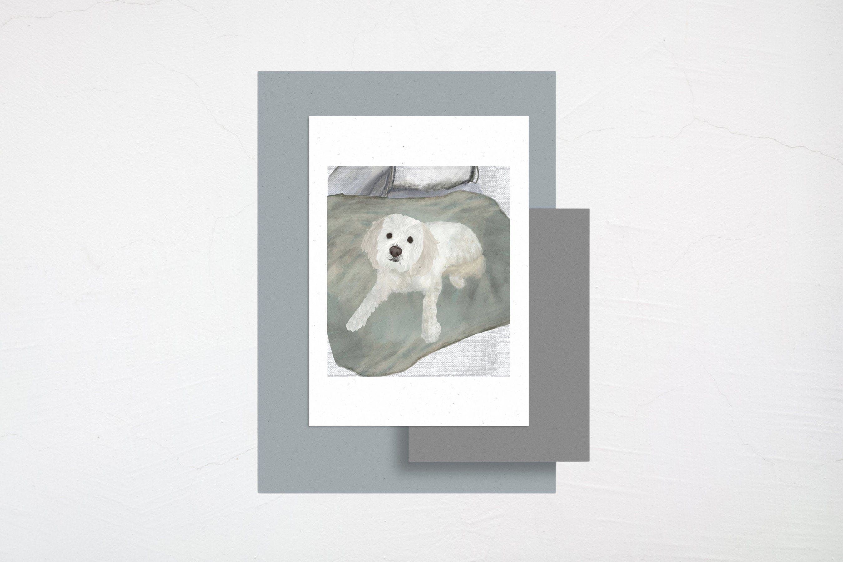 White Dog Fine Art Decor Digital Print Dog Painting Design | Etsy